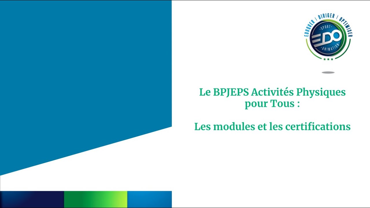 Les modules et certifications du BPJEPS | EDO Sport Animation